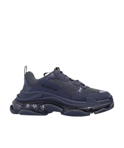 Balenciaga Triple S Transparent Sole Sports Shoes In Blue | ModeSens
