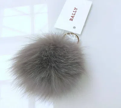 Bally Fury Women's 6225143 Snuf Gray Fox Fur Key Holder In Multi | ModeSens