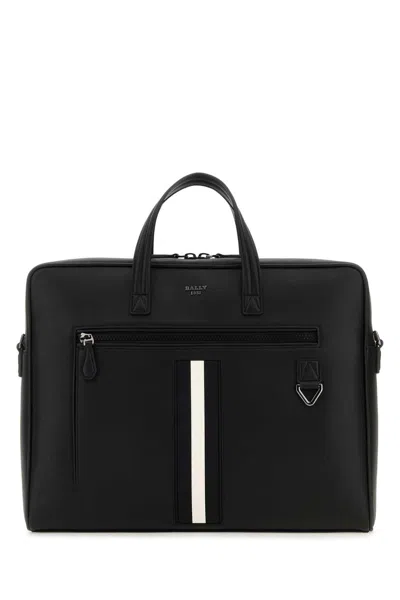 Bally Classic Leather Briefcase In Black | ModeSens