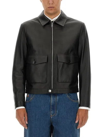 Bally Men's Leather Jacket In Black | ModeSens
