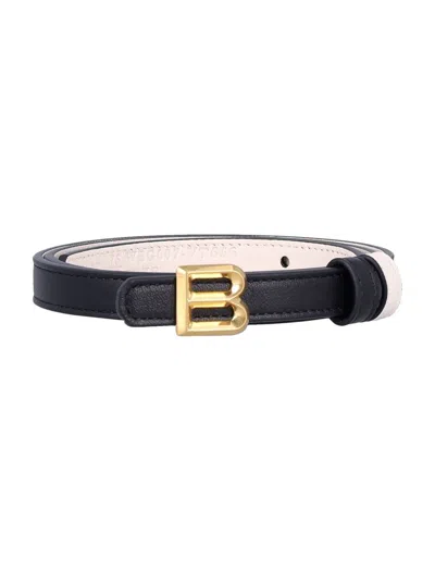 Bally B Bold Logo Leather Belt In Black/bone+oro | ModeSens