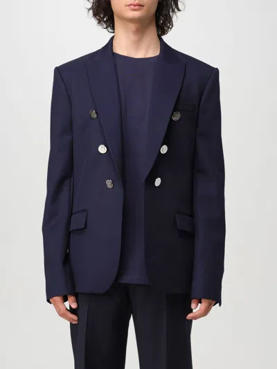 Balmain Blazer Men Color Marine In Navy Blue | ModeSens
