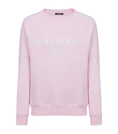 Balmain Cotton Logo Sweatshirt In Pink | ModeSens