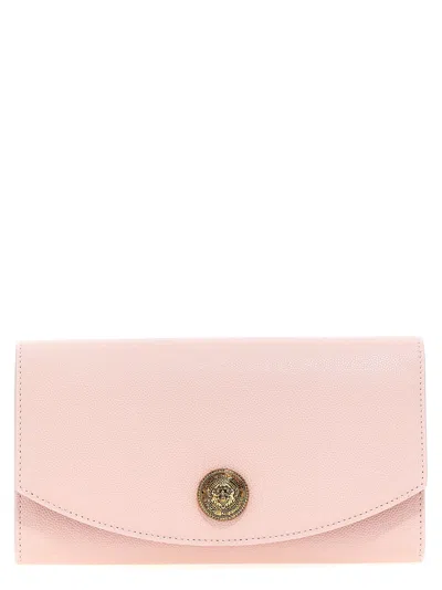Balmain Emblem Clutch In Nude & Neutrals | ModeSens
