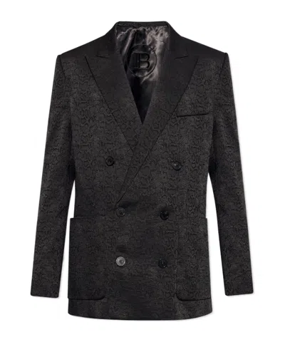 Balmain Jacquard-snake Doublebreasted Blazer In Black | ModeSens