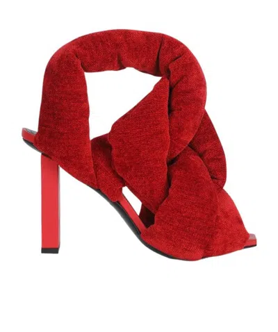Balmain Logo High-heeled Sandals In Red | ModeSens