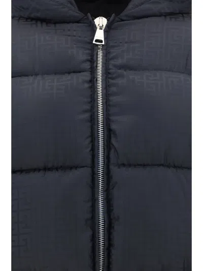 Balmain Monogram Jacquard Nylon Puffer Jacket In Black | ModeSens