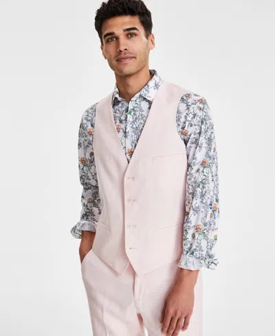 Bar Iii Men's Slim-fit Linen Suit Vest, Created For Macy's In Pink ...