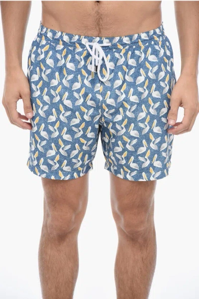 Barba Napoli All-over Printed Swim Shorts In Black | ModeSens