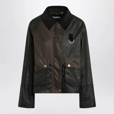 Barbour Alma Jacket In Waxed Olive Green Cotton | ModeSens