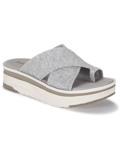 Baretraps Maggey Womens Denim Toe Loop Slide Sandals In Grey | ModeSens