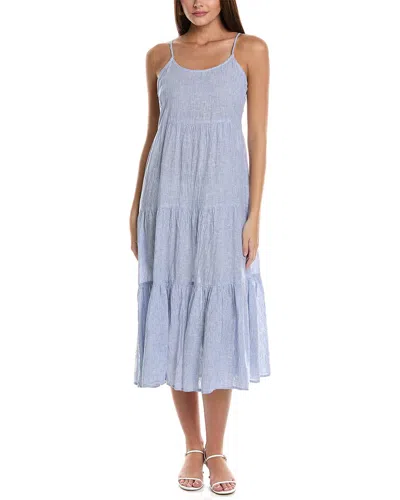 Beachlunchlounge Lana Linen Blend Midi Dress In Blue Modesens