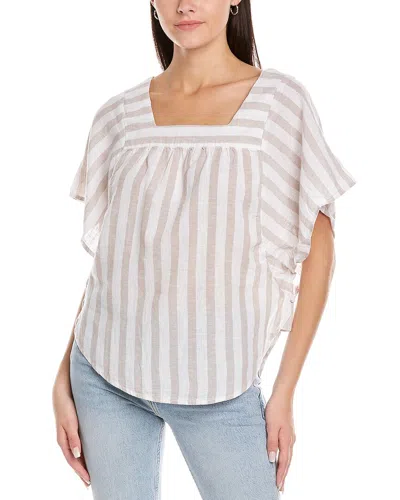 Beachlunchlounge Zoey Linen Blend Top In White Modesens