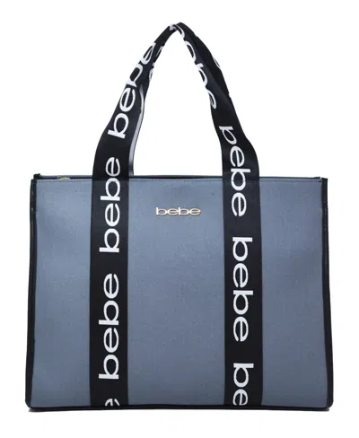 Bebe Hana Canvas Tote Bag In Storm Grey | ModeSens