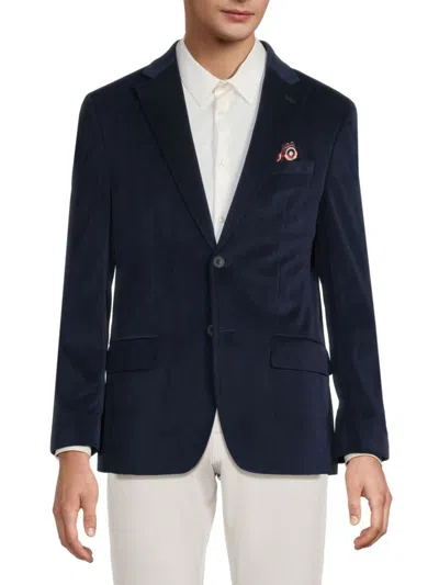 Ben Sherman Men's Slim Fit Twill Velvet Blazer In Navy | ModeSens