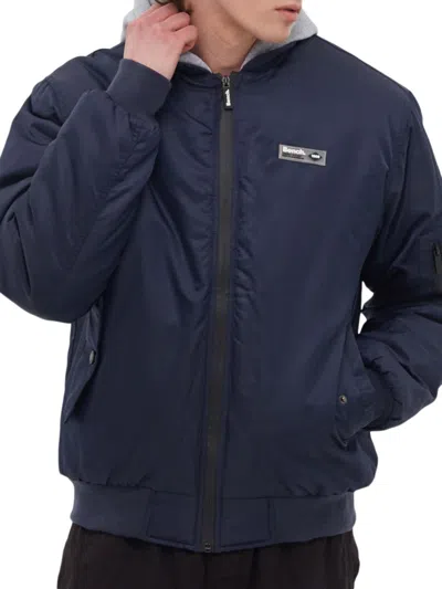 Bench Bomper Fleece Hood Bomber Jacket - In Navy | ModeSens