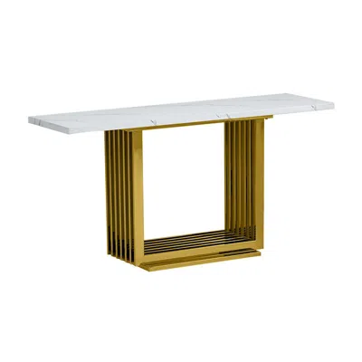 Best Quality Furniture White Marble Top Console Table With Gold Color ...