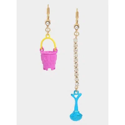 Betsey Johnson Betseys Pool Party Mismatch Beach Bucket Earrings Multi ...