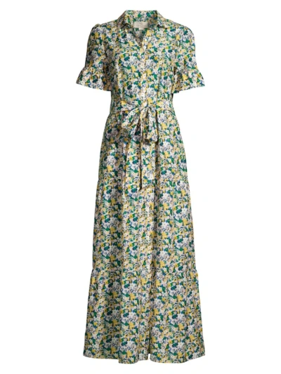 Birds Of Paradis Women's Martine Floral Cotton & Silk Maxi Dress In ...