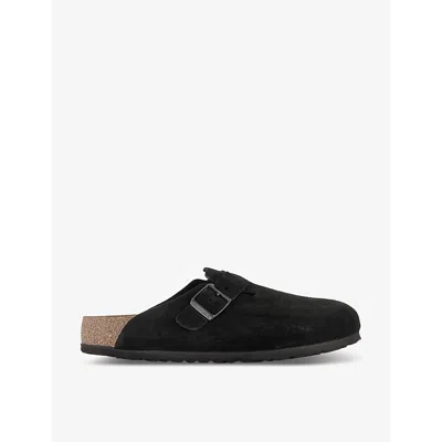 Birkenstock Mens Black Suede Boston Suede Clogs | ModeSens