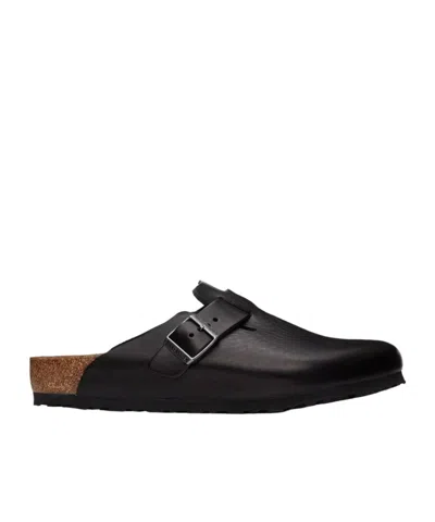 Birkenstock Regular Boston Logo Details Muller Shoes In Black | ModeSens