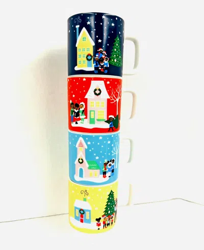Black Paper Party Tis The Season Mug Tower,set Of 4 In Multi | ModeSens