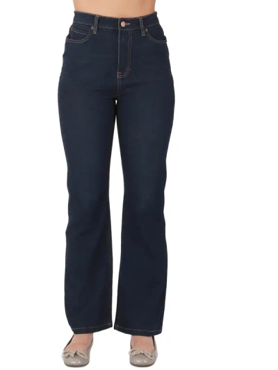 Black Tape Maya Womens High Rise Relaxed Flare Jeans In Blue | ModeSens