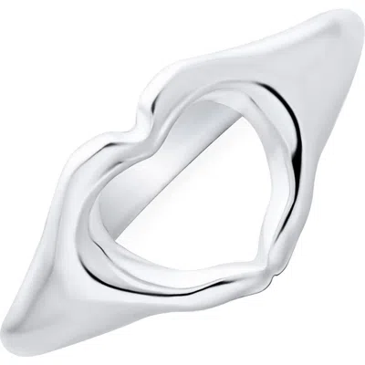 Bling Jewelry Open Heart Ring In Silver | ModeSens