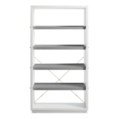 Blu Dot D3 Bookcase In White On Ash/risk-averse Grey | ModeSens