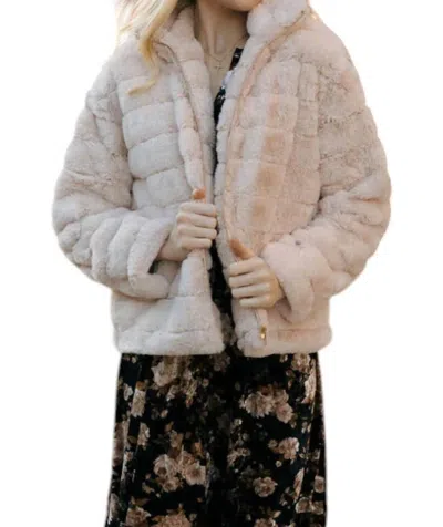 Blu Pepper Faux Fur Jacket In Beige | ModeSens