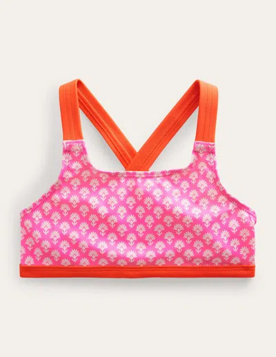 Boden Kids' Cross Back Bikini Topfirework Woodblock Girls In Red | ModeSens