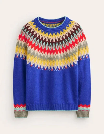 Boden Eleanor Fair Isle Sweater Sapphire Blue Fair Isle Women | ModeSens