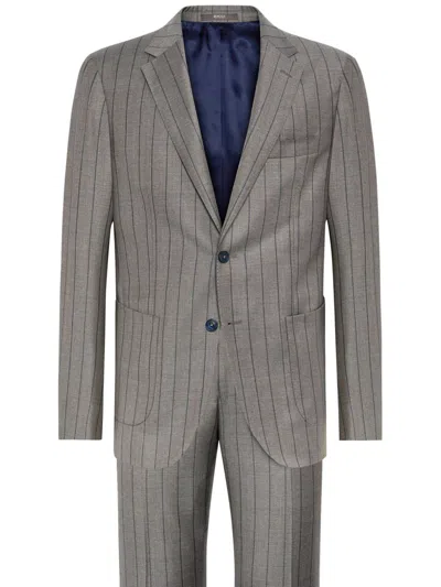 Boggi Milano Dove Grey Pinstripe Pure Wool Suit | ModeSens