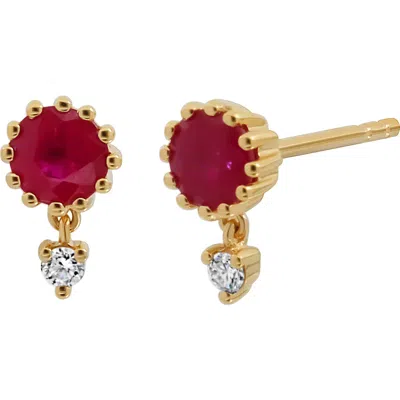 Bony Levy 18k Gold El Mar Ruby & Diamond Stud Earrings In 18k Yellow Gold | ModeSens