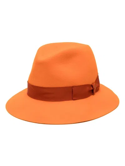 Borsalino Men's Wool Fedora Hat In Orange | ModeSens