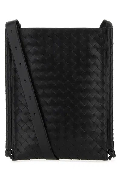 Bottega Veneta Black Leather Flat Loops Crossbody Bag | ModeSens