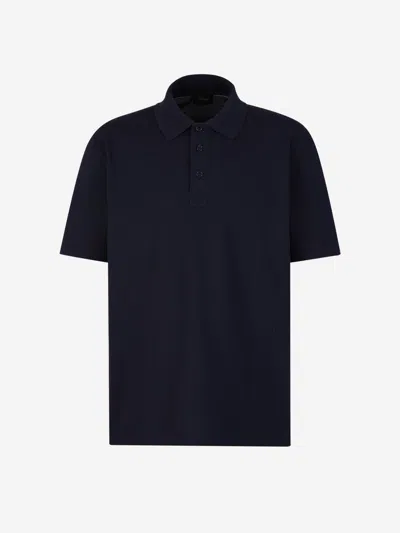 Bottega Veneta Cotton Piquet Polo In Midnight Blue | ModeSens