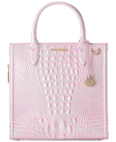 Brahmin Caroline Melbourne Embossed Leather Satchel In Rose Water ...