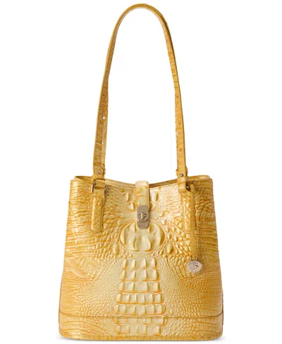 Brahmin Fiora Melbourne Embossed Leather Shoulder Bag In Yellow | ModeSens