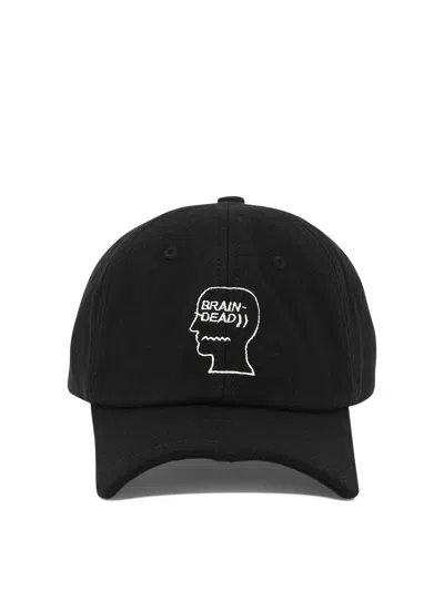 Brain Dead Logohead Embroidered Baseball Cap In Black | ModeSens