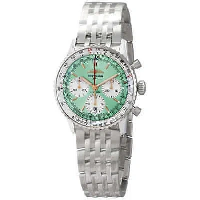 Pre-owned Breitling Navitimer B01 Mint Green Dial Chronograph Automatic ...