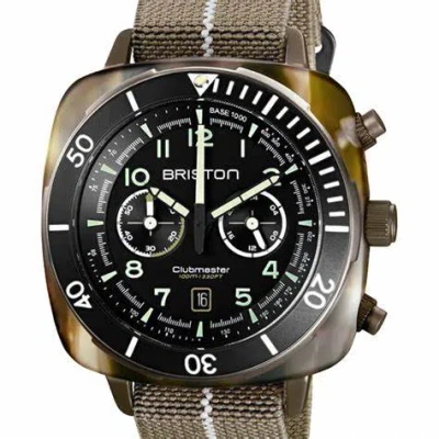 Briston Clubmaster Outdoor Jungle Quartz Watch 44mm - Black Dial, Beige ...