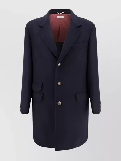 Brunello Cucinelli Longline Wool Coat Double Slit | ModeSens