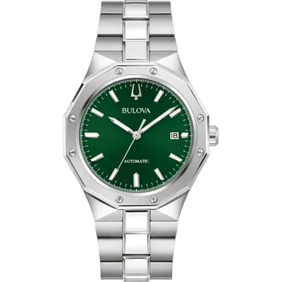 Bulova 96b464 Men's Automatic Watch – Green Dial, 40mm Steel Case, 100m ...