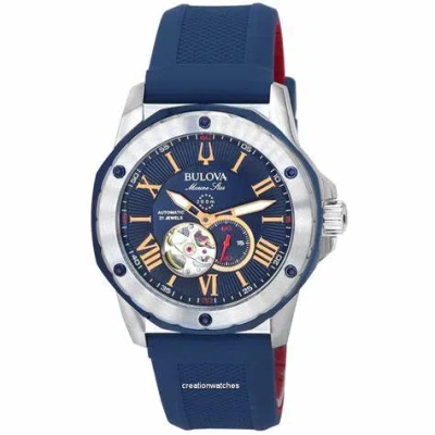 Bulova Marine Star 98a282 Men's Automatic Watch – Blue Dial, Blue ...