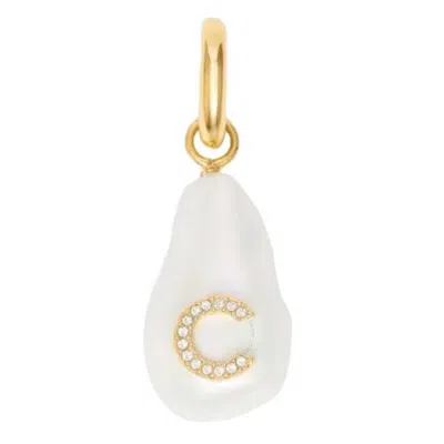 Burberry Alphabet Letter C Crystal And Resin Pearl Charm In Mother Of ...