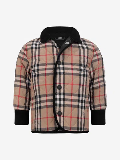 Burberry Baby Boys Beige Vintage Check Quilted Jacket 6 Months Brown By ...