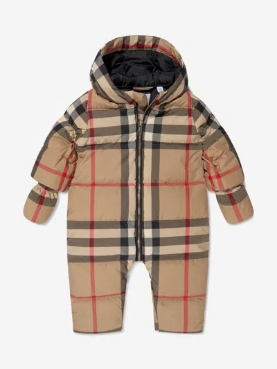 Burberry Baby Check Print River Puffer Snowsuit 12 Months Beige By ...