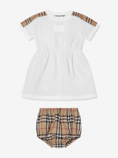 Burberry Baby White Check Dress & Bloomers Set | ModeSens