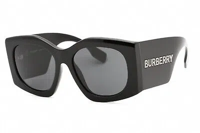 Pre-owned Burberry Be4388u 300187 Sunglasses Black Frame Dark Grey Lenses 55mm In Gray | ModeSens